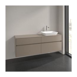 Villeroy & Boch Villeroy und Boch Collaro Waschtischunterschrank C122B0VM 160x54,8x50cm, Waschtisch rechts, LED-Beleuchtung 12W, taupe