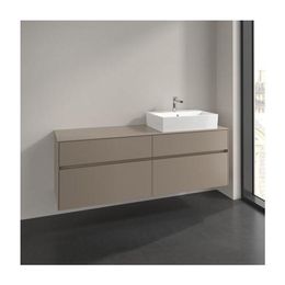Villeroy & Boch Villeroy und Boch Collaro Waschtischunterschrank C136B0VM 160x54,8x50cm, Waschtisch rechts, LED-Beleuchtung 12W, taupe
