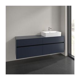 Villeroy & Boch Villeroy und Boch Collaro Waschtischunterschrank C136B0VQ 160x54,8x50cm, Waschtisch rechts, LED-Beleuchtung 12W, marine blue