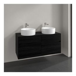 Villeroy & Boch Villeroy und Boch Collaro Waschtischunterschrank C04400AB 120x54,8x50cm, f&uuml;r 2 Waschtische, black oak