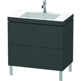 Duravit L-Cube Waschtisch-Unterschrank LC6937O4949 80 x 48 cm, 1 Hahnloch, graphit matt, 2 Ausz&uuml;ge, bodenstehend