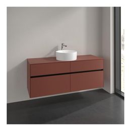Villeroy & Boch Villeroy und Boch Collaro Waschtischunterschrank C04500AH 140x54,8x50cm, Waschtisch mittig, wine red