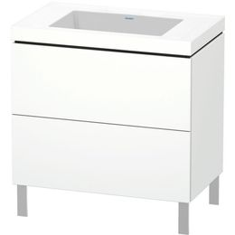 Duravit L-Cube Waschtisch-Unterschrank LC6937N1818 80 x 48 cm, ohne Hahnloch, wei&szlig; matt, 2 Ausz&uuml;ge, bodenstehend