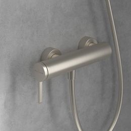 Villeroy & Boch Villeroy und Boch Dawn Einhebel-Duscharmatur TVS10630115064 mit R&uuml;ckflussschutz, Wandmontage, brushed nickel black