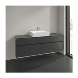 Villeroy & Boch Villeroy und Boch Collaro Waschtischunterschrank C134B0VR 160x54,8x50cm, Waschtisch mittig, LED-Beleuchtung 12W, graphite