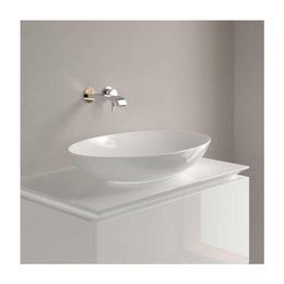 Villeroy & Boch Villeroy und Boch Loop & friends Aufsatz-Waschtisch 4A480001 62x42cm, oval, ohne Hahnlochbank, mit &Uuml;berlauf, wei&szlig;