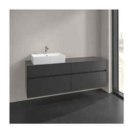 Villeroy & Boch Villeroy und Boch Collaro Waschtischunterschrank C135B0VR 160x54,8x50cm, Waschtisch links, LED-Beleuchtung 12W, gaphite