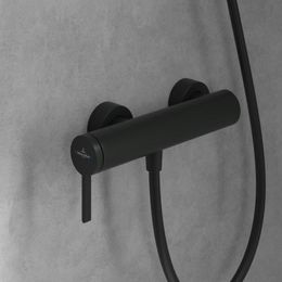 Villeroy & Boch Villeroy und Boch Dawn Einhebel-Duscharmatur TVS106301150K5 mit R&uuml;ckflussschutz, Wandmontage, matt black