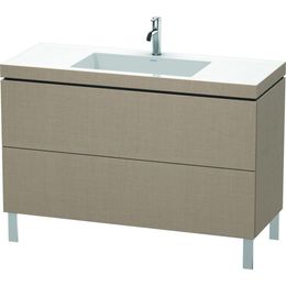 Duravit L-Cube Waschtisch-Unterschrank LC6939O7575 120 x 48 cm, 1 Hahnloch, leinen, 2 Ausz&uuml;ge, bodenstehend
