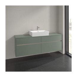 Villeroy & Boch Villeroy und Boch Collaro Waschtischunterschrank C134B0AF 160x54,8x50cm, Waschtisch mittig, LED-Beleuchtung 12W, soft green