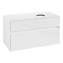 Villeroy & Boch Villeroy und Boch Collaro Waschtischunterschrank C04000DH 100 x 54,8 x 50 cm, Waschtisch rechts, Glossy White
