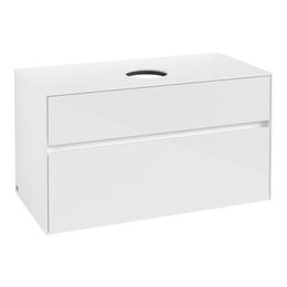Villeroy & Boch Villeroy und Boch Collaro Waschtischunterschrank C03800DH 100 x 54,8 x 50 cm, Waschtisch mittig, Glossy White