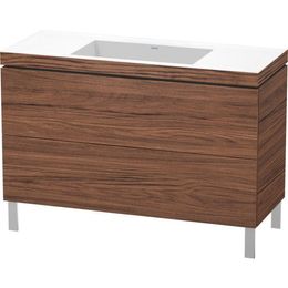 Duravit L-Cube Waschtisch-Unterschrank LC6939N2121 120 x 48 cm, ohne Hahnloch, nussbaum dunkel, 2 Ausz&uuml;ge, bodenstehend