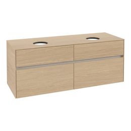 Villeroy & Boch Villeroy und Boch Collaro Waschtischunterschrank C04800VJ 140 x 54,8 x 50 cm, f&uuml;r 2 Waschtische, Nordic Oak