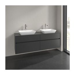 Villeroy & Boch Villeroy und Boch Collaro Waschtischunterschrank C12300VR 160x54,8x50cm, f&uuml;r 2 Waschtische, graphite