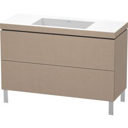 Duravit L-Cube Waschtisch-Unterschrank LC6939N7575 120 x 48 cm, ohne Hahnloch, leinen, 2 Ausz&uuml;ge, bodenstehend