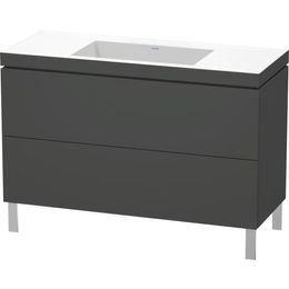 Duravit L-Cube Waschtisch-Unterschrank LC6939N4949 120 x 48 cm, ohne Hahnloch, graphit matt, 2 Ausz&uuml;ge, bodenstehend