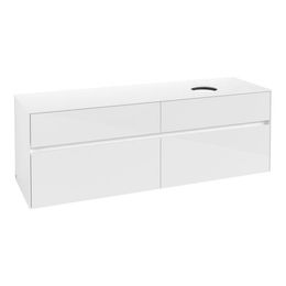 Villeroy & Boch Villeroy und Boch Collaro Waschtischunterschrank C05100DH 160 x 54,8 x 50 cm, Waschtisch rechts, Glossy White