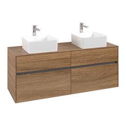 Villeroy & Boch Villeroy und Boch Collaro Waschtischunterschrank C04800RH 140x54,8x50cm, f&uuml;r 2 Waschtische, Kansas Oak