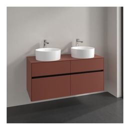 Villeroy & Boch Villeroy und Boch Collaro Waschtischunterschrank C04400AH 120x54,8x50cm, f&uuml;r 2 Waschtische, wine red