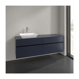 Villeroy & Boch Villeroy und Boch Collaro Waschtischunterschrank C121B0VQ 160x54,8x50cm, Waschtisch links, LED-Beleuchtung 12W, marine blue