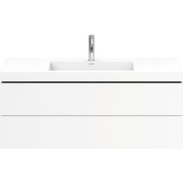 Duravit L-Cube Waschtisch-Unterschrank LC6929O1818 120 x 48 cm, 1 Hahnloch, wei&szlig; matt, 2 Schubk&auml;sten