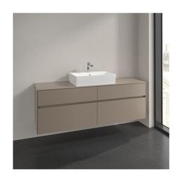 Villeroy & Boch Villeroy und Boch Collaro Waschtischunterschrank C134B0VM 160x54,8x50cm, Waschtisch mittig, LED-Beleuchtung 12W, taupe