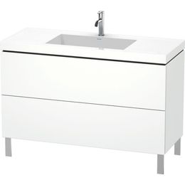 Duravit L-Cube Waschtisch-Unterschrank LC6939O1818 120 x 48 cm, 1 Hahnloch, wei&szlig; matt, 2 Ausz&uuml;ge, bodenstehend