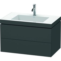 Duravit L-Cube Waschtisch-Unterschrank LC6927O4949 80 x 48 cm, 1 Hahnloch, graphit matt, 2 Schubk&auml;sten