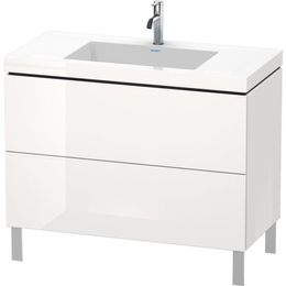 Duravit L-Cube Waschtisch-Unterschrank LC6938N1818 100 x 48 cm, ohne Hahnloch, wei&szlig; matt, 2 Ausz&uuml;ge, bodenstehend