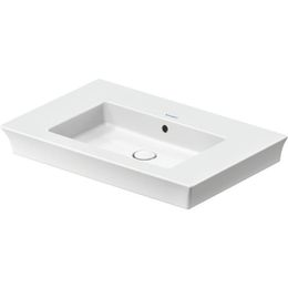 Duravit White Tulip M&ouml;bel-Waschtisch 2363750060 75 x 49 cm, ohne Hahnloch, wei&szlig;, mit &Uuml;berlauf, Hahnlochbank