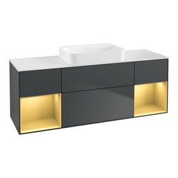 Villeroy & Boch Villeroy und Boch Finion Waschtischunterschrank G741HFHG 160x60,3x50,1cm, Regale Gold matt lacquer, Midnight Blue Matt Lacquer