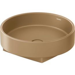 Duravit Balcoon Aufsatz-Waschtisch 240945AM79 45x45cm, ohne Hahnloch, &Uuml;berlauf, Clay terra matt