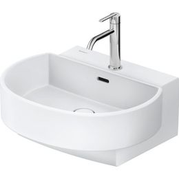 Duravit Balcoon Waschtisch 241155AC00 55 x 48 cm, wei&szlig; Seidenmatt, mit Hahnloch, &Uuml;berlauf, Hahnlochbank