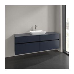 Villeroy & Boch Villeroy und Boch Collaro Waschtischunterschrank C120B0VQ 160x54,8x50cm, Waschtisch mittig, LED-Beleuchtung 12W, marine blue