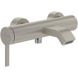 Villeroy & Boch Villeroy und Boch Dawn Einhebel-Badewannenarmatur TVT10650115264 mit Umsteller, R&uuml;ckflussschutz, Wandmontage, brushed nickel black