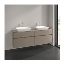 Villeroy & Boch Villeroy und Boch Collaro Waschtischunterschrank C123B0VM 160x54,8x50cm, f&uuml;r 2 Waschtische, LED-Beleuchtung 12W, taupe