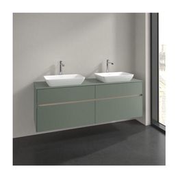 Villeroy & Boch Villeroy und Boch Collaro Waschtischunterschrank C123B0AF 160x54,8x50cm, f&uuml;r 2 Waschtische, LED-Beleuchtung 12W, soft green