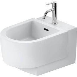 Duravit Balcoon Wand-Bidet 272615AC00 37x54cm, mit Hahnloch, &Uuml;berlauf, wei&szlig; Seidenmatt
