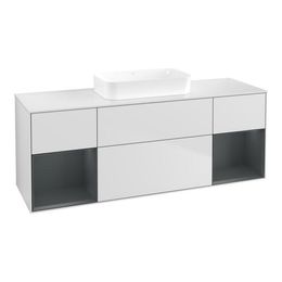 Villeroy & Boch Villeroy und Boch Finion Waschtischunterschrank F741HGMT 160x60,3x50,1cm, Regale Midnight matt lacquer, White matt lacquer