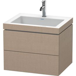 Duravit L-Cube Waschtisch-Unterschrank LC6926O7575 60 x48 cm, 1 Hahnloch, leinen, 2 Schubk&auml;sten