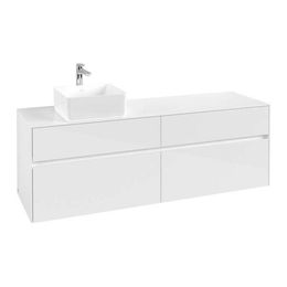 Villeroy & Boch Villeroy und Boch Collaro Waschtischunterschrank C05000DH 160 x 54,8 x 50 cm, Waschtisch links, Glossy White