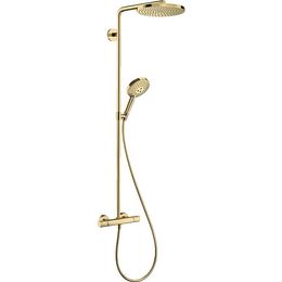 Hansgrohe Raindance Select S 240 1 Strahlart PowderRain mit Thermostat, 27633990, Polished Gold Optic