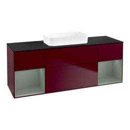 Villeroy & Boch Villeroy und Boch Finion Waschtischunterschrank F742GMHB 160x60,3x50,1cm, Regale Olive matt lacquer, Peony Matt