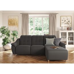 Ecksofa Home Affaire, B:254cm T:170cm, braun, Struktur (100% Polyester);Luxus-Microfaser Florence (100% Polyester);Chenille (100%