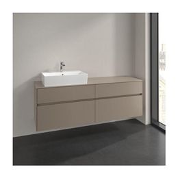 Villeroy & Boch Villeroy und Boch Collaro Waschtischunterschrank C135B0VM 160x54,8x50cm, Waschtisch links, LED-Beleuchtung 12W, taupe