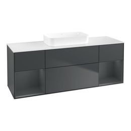 Villeroy & Boch Villeroy und Boch Finion Waschtischunterschrank F741HGHG 160x60,3x50,1cm, Regale Midnight matt lacquer, Midnight Blue Matt Lacquer