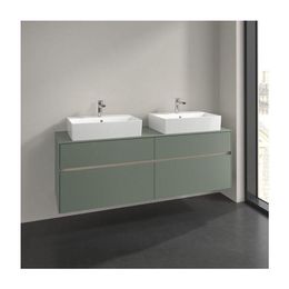Villeroy & Boch Villeroy und Boch Collaro Waschtischunterschrank C13700AF 160x54,8x50cm, f&uuml;r 2 Waschtische, soft green