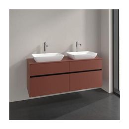 Villeroy & Boch Villeroy und Boch Collaro Waschtischunterschrank C11900AH 140x54,8x50cm, f&uuml;r 2 Waschtische, wine red