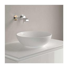 Villeroy & Boch Villeroy und Boch Loop & friends Aufsatz-Waschtisch 4A4500RW &Oslash; 38cm, ohne Hahnlochbank, mit &Uuml;berlauf, Stone White CeramicPlus